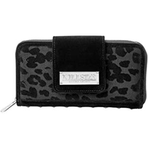 Killstar Purrfect Wallet Black Zipper Goth Flocked Leopard Print Goth Punk