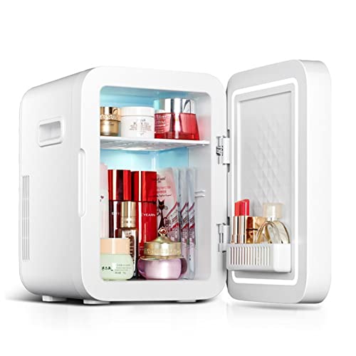 YAARN Small Fridge for Bedroom Mini Beauty Fridge with Mirror Light Portable Auto Desktop Makeup Refrigerator Intelligent Constant Temperature