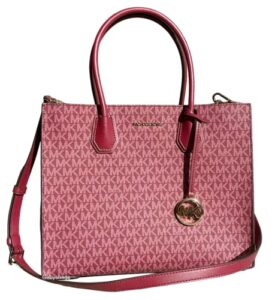 michael kors mercer large convertible tote crossbody mulberry mk signature