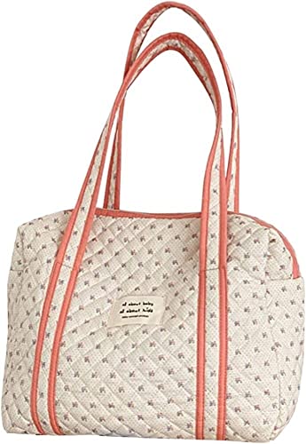 AMAPT Cotton Tote Bag Shoulder Bag Handbag Satchel Purse Cute School Bag (Color : A02-floral Print)