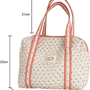 AMAPT Cotton Tote Bag Shoulder Bag Handbag Satchel Purse Cute School Bag (Color : A02-floral Print)