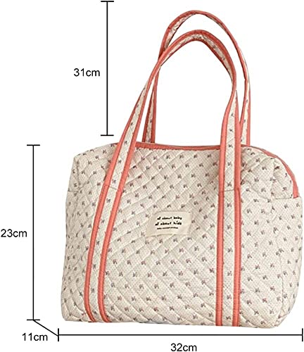 AMAPT Cotton Tote Bag Shoulder Bag Handbag Satchel Purse Cute School Bag (Color : A02-floral Print)