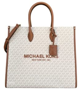 michael kors mirella large signature mk tote bag (vanilla mk)