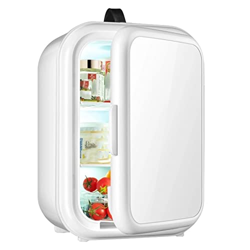 Skincare Fridge with Drawer LED Mirror Beauty Mini Refrigerator Quiet for Bedroom Portable Compact Makeup Fridge to Skin Care Cosmetics Chill Perfect for Girls Woman,White