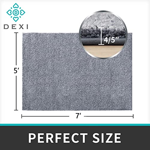 DEXI 5'x7'Area Rugs Non-Shedding Living Room Carpets for Children Bedroom Home Decor,5x7 feet Dark Grey