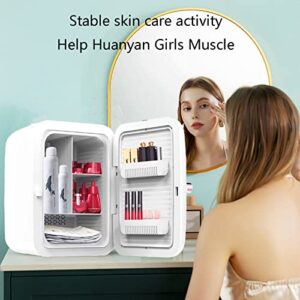 Skincare Fridge Mini Fridge for Skin Care Makeup Cosmetic Bedroom Can Portable Small Refrigerator with Cool Heat Function Charger for Desktop And Travel,White