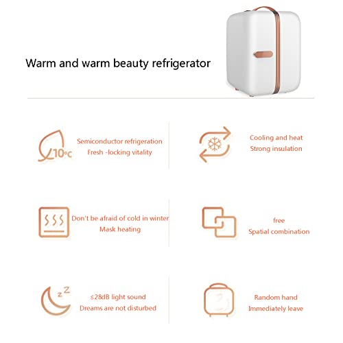 Skincare Fridge Mini Fridge for Skin Care Makeup Cosmetic Bedroom Can Portable Small Refrigerator with Cool Heat Function Charger for Desktop And Travel,White