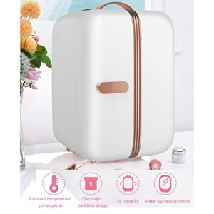 Skincare Fridge Mini Fridge for Skin Care Makeup Cosmetic Bedroom Can Portable Small Refrigerator with Cool Heat Function Charger for Desktop And Travel,White