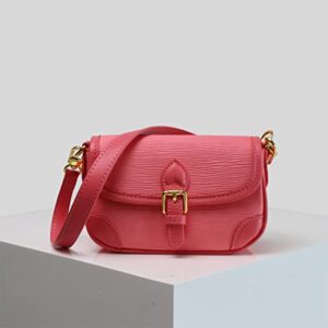 Chloe soo Shoulder Bag for Women Leather Pink Tote Bag Fashion Clutch Retro Classic Purse Buckle Closure 27P