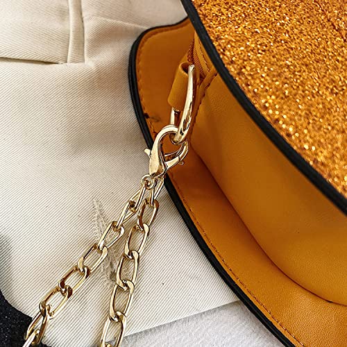 Halloween Pumpkin Crossbody Bags Women Devil Purse Fashion Trick or Treat Shoulder Handbag Girls Tote Candy Bag (Orange)