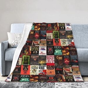 The Full Collection of Stephen King Books Throw Blanket 50"X40" Lightweight Cozy Bed Blankets for Soft Bedding,Couch,Chair,Sofa,Bed for Room Suitable All Season