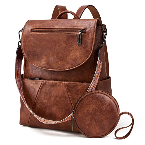 YIQUN Backpack Purse for Women Leather Backpack Purse Travel Backpack Fashion Convertible Shoulder Bags with Wristlets