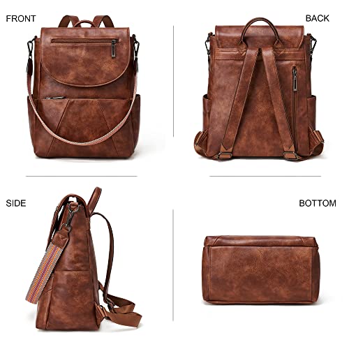 YIQUN Backpack Purse for Women Leather Backpack Purse Travel Backpack Fashion Convertible Shoulder Bags with Wristlets