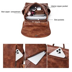 YIQUN Backpack Purse for Women Leather Backpack Purse Travel Backpack Fashion Convertible Shoulder Bags with Wristlets