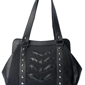 Lost Queen Gothic Night Wings Handbag Bat and Metal Stud Purse