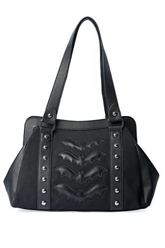 Lost Queen Gothic Night Wings Handbag Bat and Metal Stud Purse