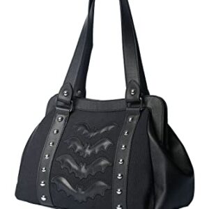 Lost Queen Gothic Night Wings Handbag Bat and Metal Stud Purse