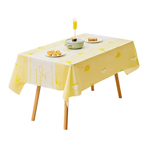 Waterproof Tablecloth Simple Pattern Spillproof Wrinkle Resistant Table Cloth for Kitchen Dinning Tabletop Decoration Outdoor Picnic Rectangle 54 x 70 Inch(2, Yellow)