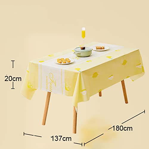 Waterproof Tablecloth Simple Pattern Spillproof Wrinkle Resistant Table Cloth for Kitchen Dinning Tabletop Decoration Outdoor Picnic Rectangle 54 x 70 Inch(2, Yellow)