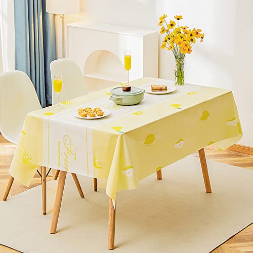 Waterproof Tablecloth Simple Pattern Spillproof Wrinkle Resistant Table Cloth for Kitchen Dinning Tabletop Decoration Outdoor Picnic Rectangle 54 x 70 Inch(2, Yellow)