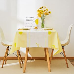 Waterproof Tablecloth Simple Pattern Spillproof Wrinkle Resistant Table Cloth for Kitchen Dinning Tabletop Decoration Outdoor Picnic Rectangle 54 x 70 Inch(2, Yellow)