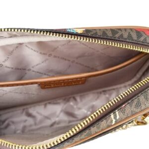 Michael Kors Jet Set East West Chain Crossbody MK Signature Multi Girls Print Milan Edition (Brown)