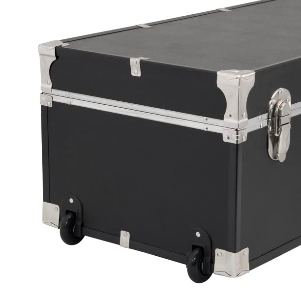 LJING 30" Trunk with Wheels & Lock, Wood Storage Container for Adults, Multiple Colors