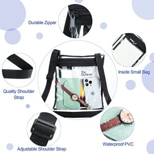 10 Pcs Clear Bag Stadium Approved Clear Crossbody Bag See Through Vinyl Transparent Crossbody Purse Clear Handbag with Inner Pocket and Adjustable Strap for Concerts Sports Events Festivals, 10 Color