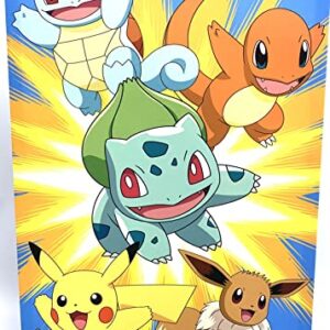 Silver Buffalo Pokémon 13" x 19" Canvas Wall Art - Pikachu Eevee Charmander Squirtle Bulbasaur - Group Pokemon Picture Poster