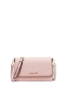 michael kors medium logo convertible crossbody bag (dk powder blush)