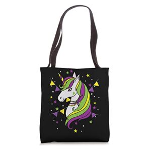 unicorn lover mardi gras celebration new orleans louisiana tote bag