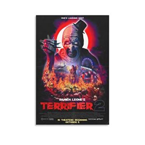 2022 terrifier 2 horror movie poster for room aesthetic canvas wall art bedroom decor 12x18inch(30x45cm)