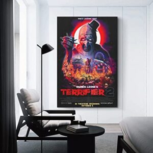 2022 Terrifier 2 Horror Movie Poster for Room Aesthetic Canvas Wall Art Bedroom Decor 12x18inch(30x45cm)