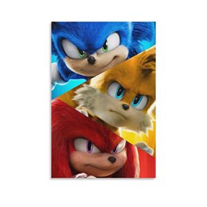 bcf cartoon canvas wall art trendss international sonicc the hedgehog 2 poster prints on canvas paitng home kitchen wall decor 08x12inch(20x30cm)