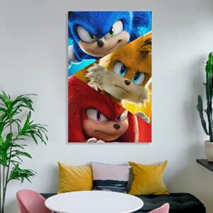 BCF Cartoon Canvas Wall Art Trendss International Sonicc The Hedgehog 2 Poster Prints on Canvas Paitng Home Kitchen Wall Decor 08x12inch(20x30cm)