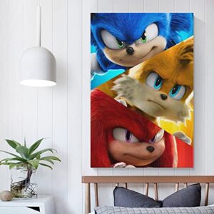 BCF Cartoon Canvas Wall Art Trendss International Sonicc The Hedgehog 2 Poster Prints on Canvas Paitng Home Kitchen Wall Decor 08x12inch(20x30cm)