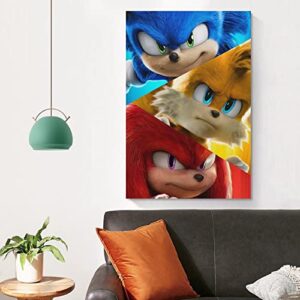 BCF Cartoon Canvas Wall Art Trendss International Sonicc The Hedgehog 2 Poster Prints on Canvas Paitng Home Kitchen Wall Decor 08x12inch(20x30cm)