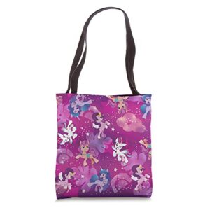 my little pony: a new generation pink group pony pattern v2 tote bag