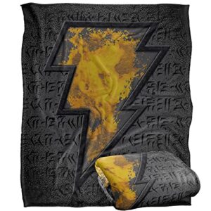 black adam blanket, 50″x60″ black adam beveled bolt silky touch super soft throw blanket