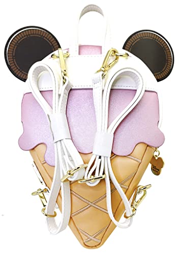 Loungefly X LASR Exclusive Disney Frosted Minnie Ice Cream Convertible Mini Backpack - Fashion Cosplay Disneybound Cute Backpacks