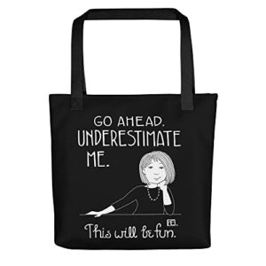 mary engelbreit underestimate me tote bag