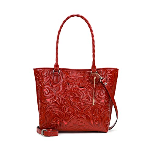 Patricia Nash, Adeline Tote, Burnished Cutout Tooled, Papaya