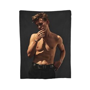 MEROHORO Austin Butler Throw Blanket 50" x 40" (3 Sizes), Lightweight, Ultra-Soft & Comfy Flannel Blanket, Microfiber Fleece Blanket, Anti-Pilling Plush Blanket for Couch, Bed, Sofa