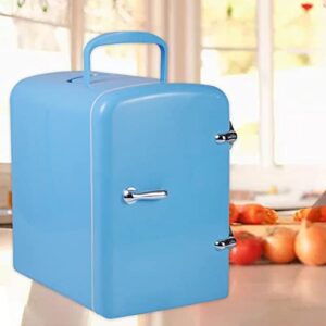 YAARN Small Fridge for Bedroom 4L Mini Fridge Cooler and Warmer Portable Personal Fridge Electronic Fridge Food Cosmetics Fridge for Home Office (Color : B)