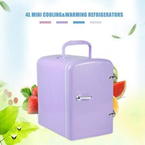 YAARN Small Fridge for Bedroom 4L Mini Fridge Cooler and Warmer Portable Personal Fridge Electronic Fridge Food Cosmetics Fridge for Home Office (Color : B)