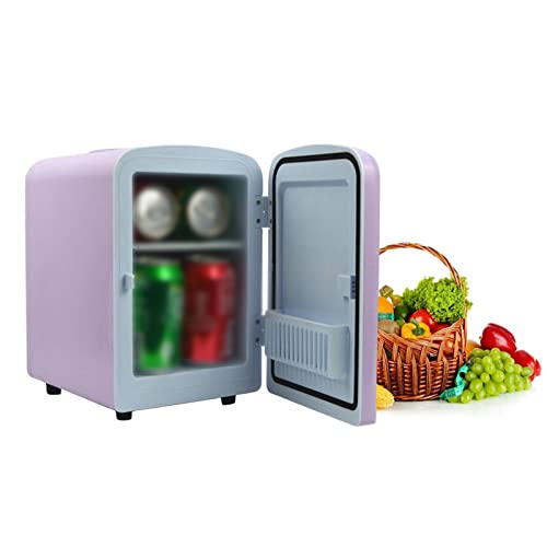 YAARN Small Fridge for Bedroom 4L Mini Fridge Cooler and Warmer Portable Personal Fridge Electronic Fridge Food Cosmetics Fridge for Home Office (Color : B)