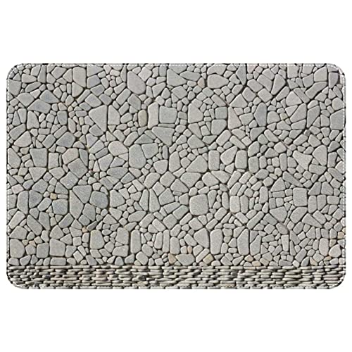 Small Stones Wall, Indoor Door Mat Durable Front Door Mats Entryway Rug Non-Slip Absorbent Area Rugs Resist Dirt Rugs for Room Decor, 24"x16"