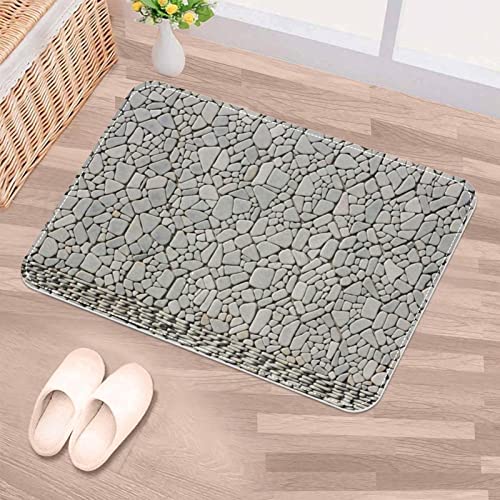 Small Stones Wall, Indoor Door Mat Durable Front Door Mats Entryway Rug Non-Slip Absorbent Area Rugs Resist Dirt Rugs for Room Decor, 24"x16"