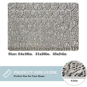 Small Stones Wall, Indoor Door Mat Durable Front Door Mats Entryway Rug Non-Slip Absorbent Area Rugs Resist Dirt Rugs for Room Decor, 24"x16"