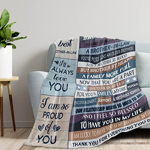 Pozevan Brother in Law Gift Blanket, Brother in Law Birthday Gifts, Gifts for Brother in Law, Brother in Law Gifts Ideas, Best Wedding for Brother in Law - 50" X 60"